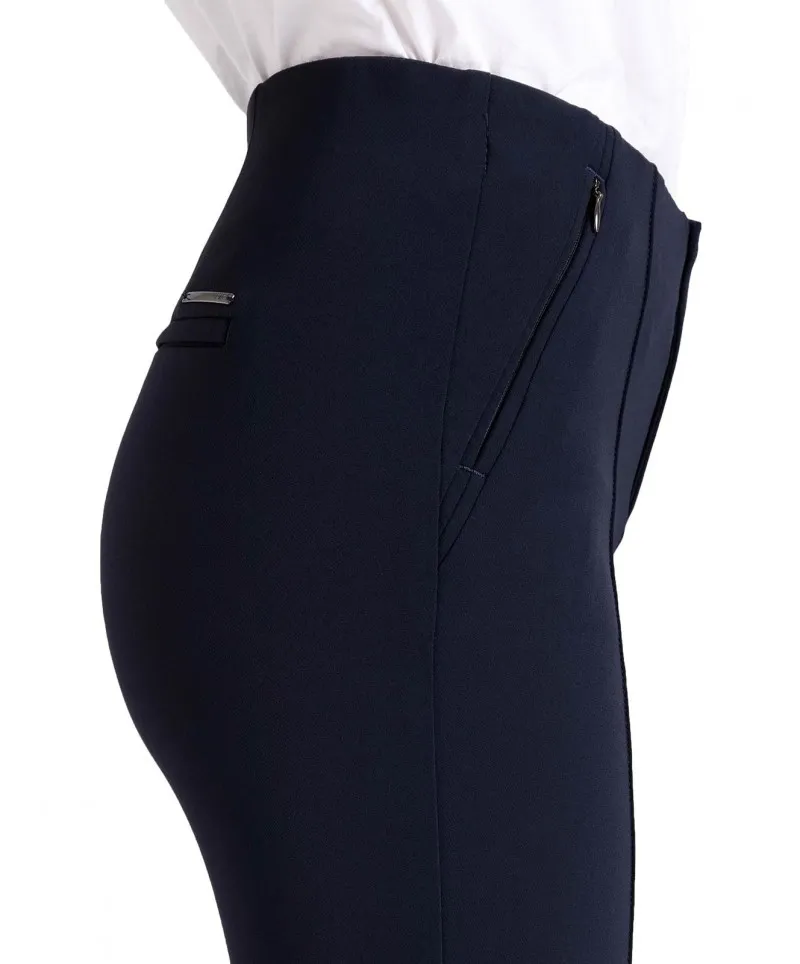 MAC Damen-Hose Slim Fit Anna Zip New in Dunkelblau