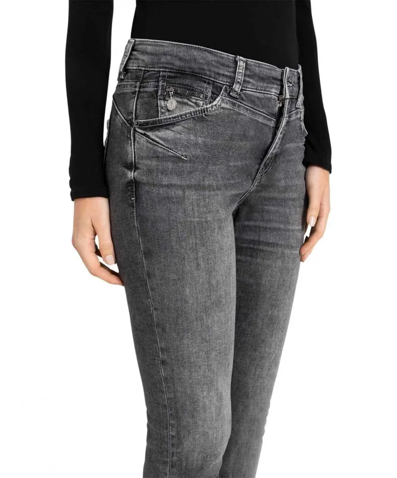 Mac Rich Slim Chic Jeans in dunkler anthrazite Verwaschung