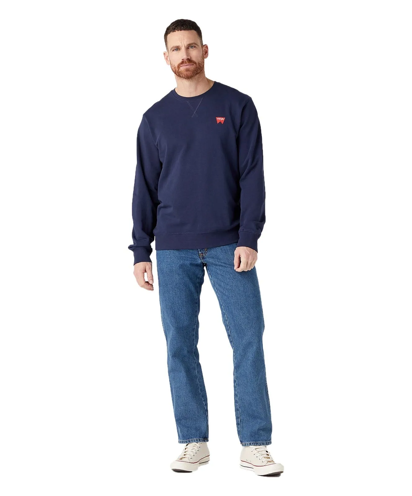 Wrangler Pullover Sign Off Crew in Dunkelblau