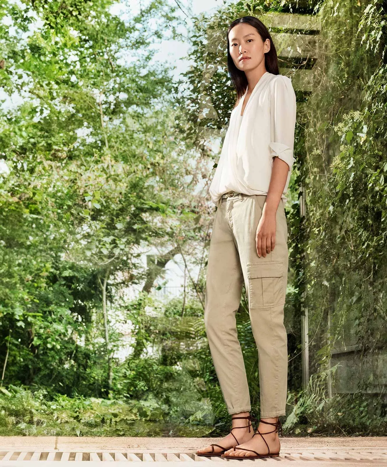 MAC Rich Cargo 2.0 aus Stretch Gabardine in Beige