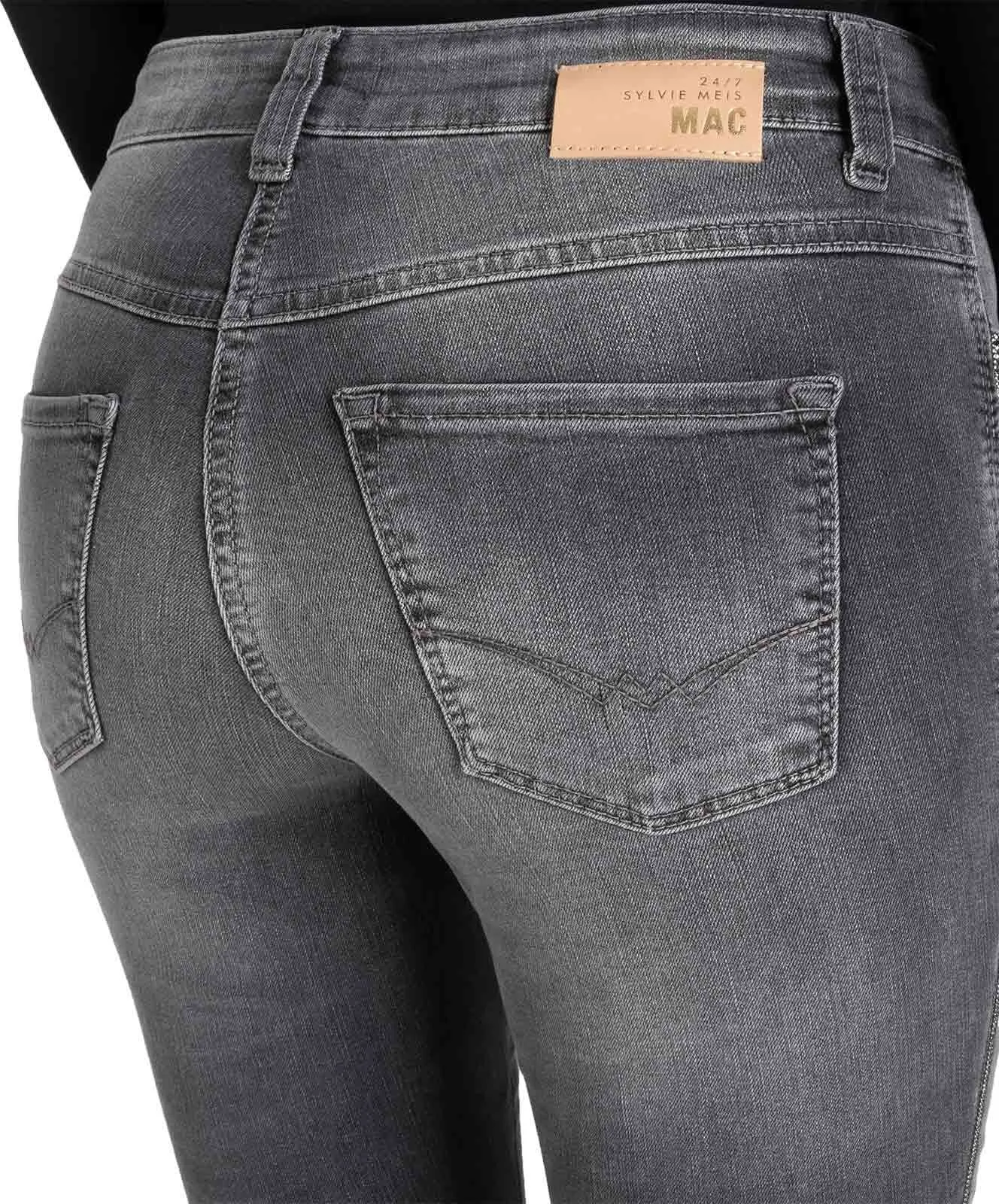 MAC Dream Skinny Jeans mit Chain Galloon in Dunkelgrau