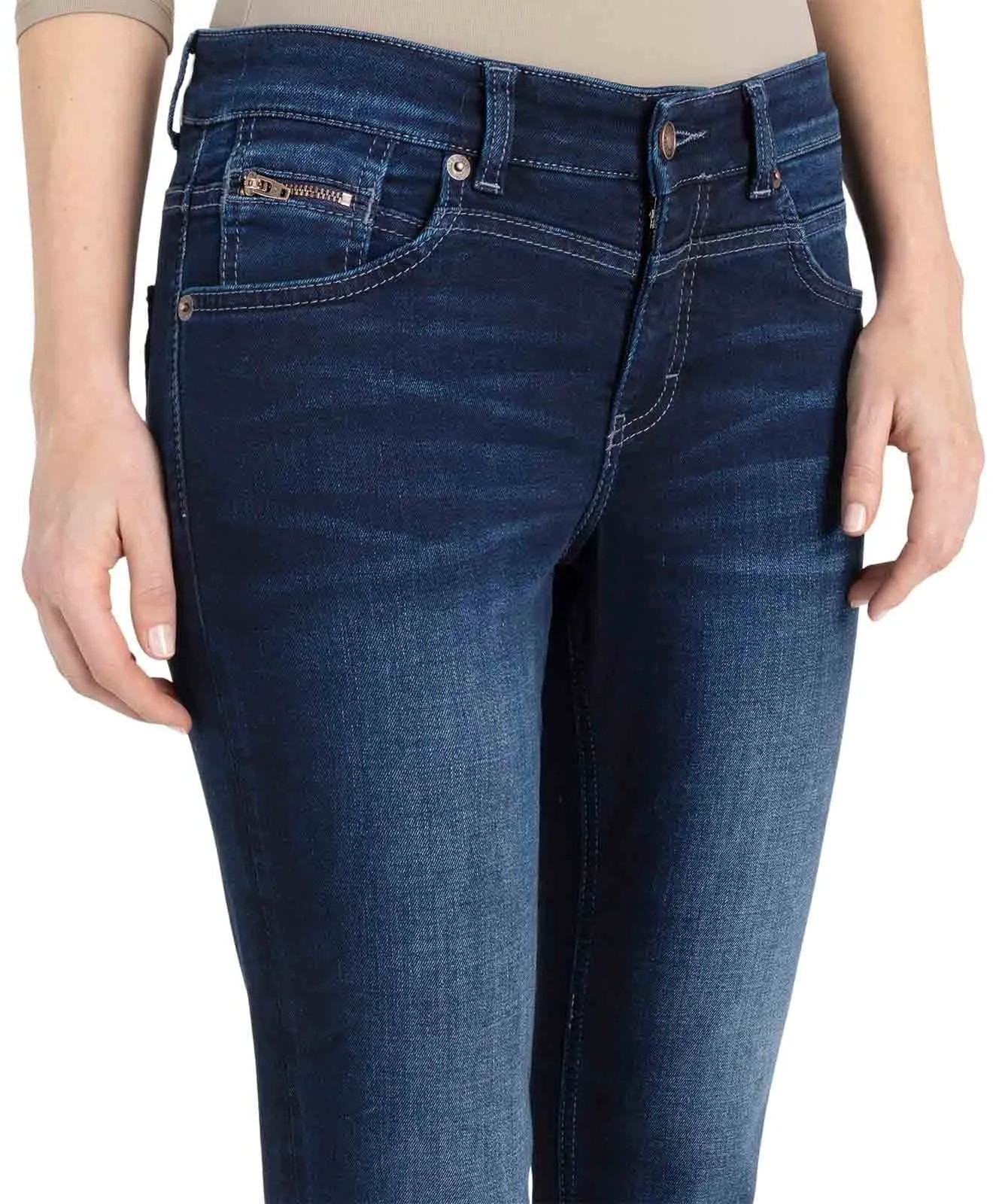 MAC Rich Slim Chic Jeans in dunkelblauer Waschung