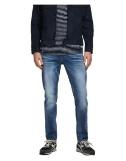 Jack & Jones Jeans Slim Fit Tim aus blauem Super-Stretch