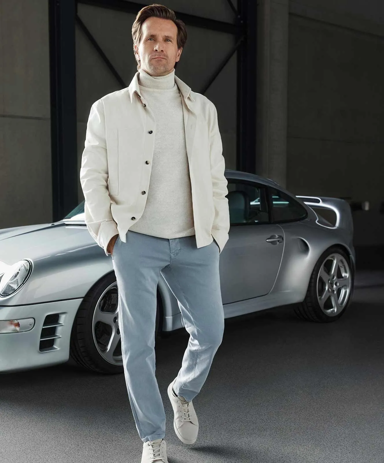 MAC Drivers Pants in hellblau mit Chino Design