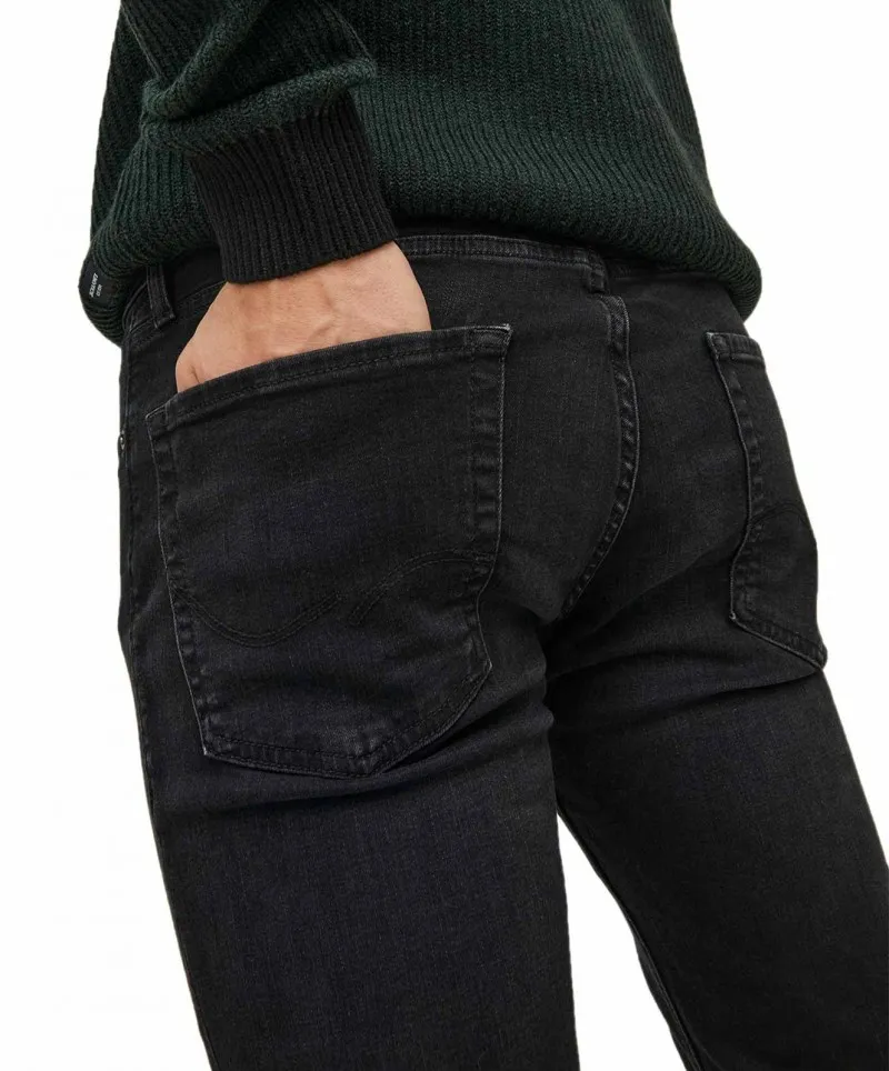 Jack & Jones Tim Jeans aus schwarzem Performance Denim
