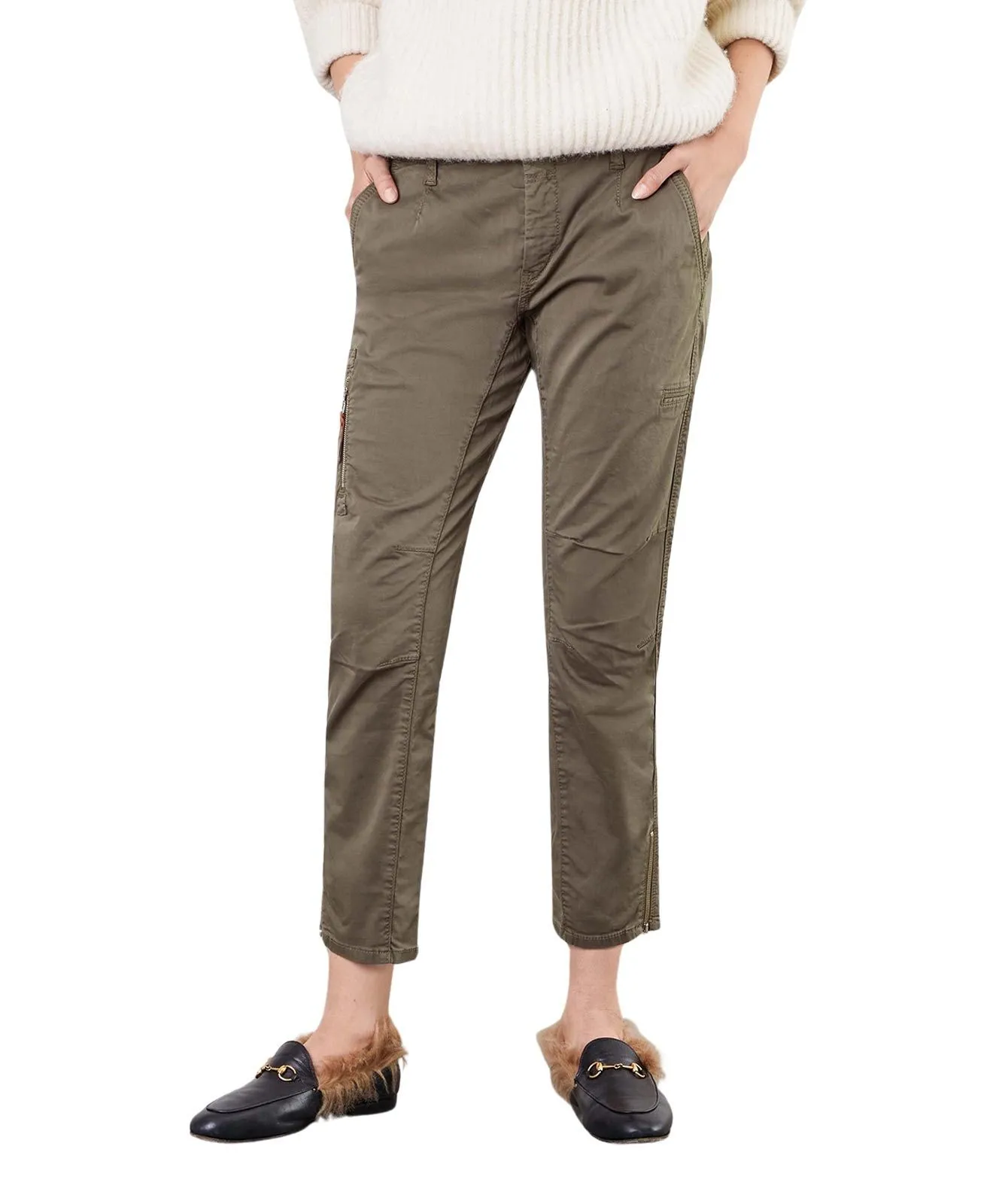 Mac Hose Rich Cargo Relaxed Slim Fit in dunklem Olive