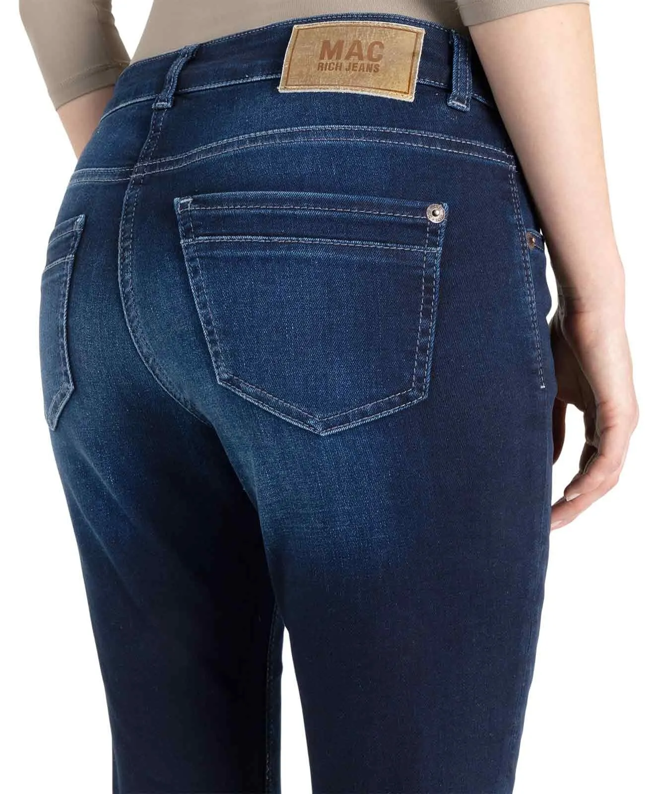 MAC Rich Slim Chic Jeans in dunkelblauer Waschung