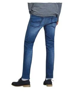 Jack & Jones Jeans Skinny Fit Liam in blau mit Crinkeln
