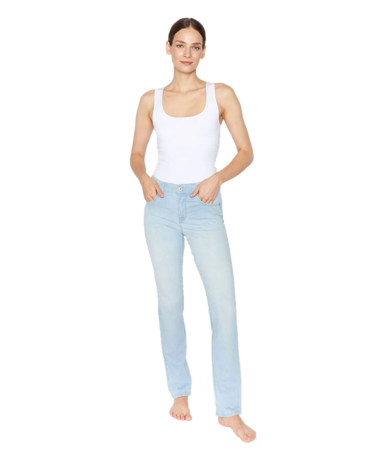 Angels Jeans Cici Straight Fit in hellblauem Bleached